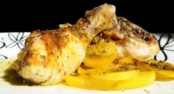 Zancos de pollo con manzana y curry receta facil